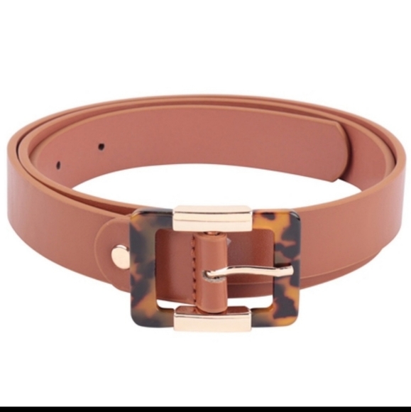 Accessories | Acrylic Buckle Faux Leather Belt | Poshmark